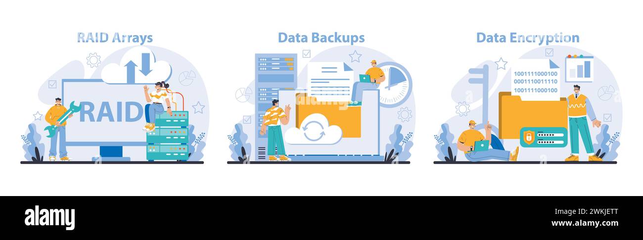 Data Storage essentials set. RAID technology, secure backup solutions ... Data Storage essentials set. RAID technology, secure backup solutions ...