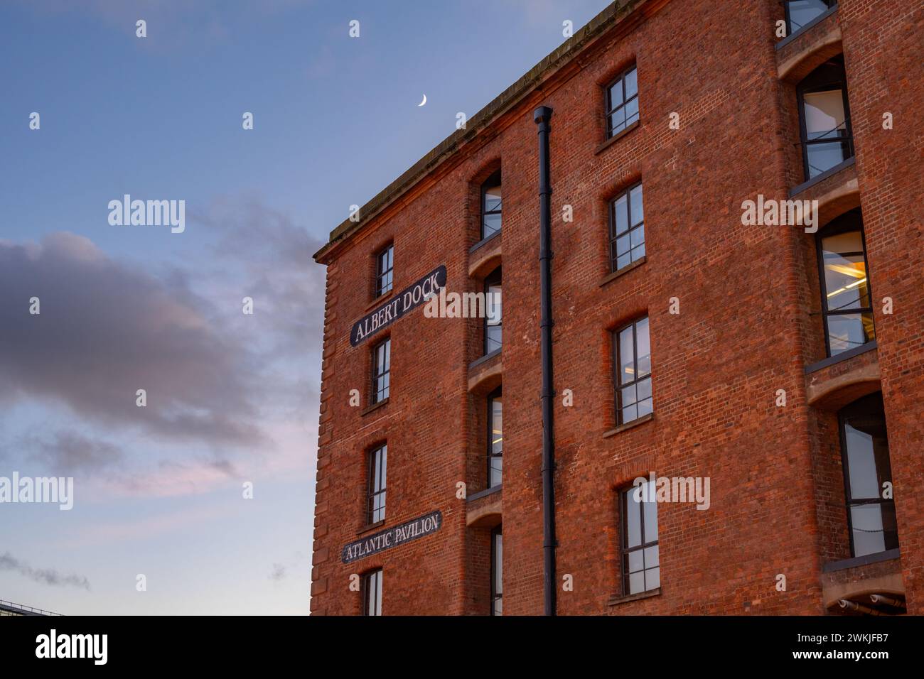 Moon above The Royal Albert Dock, Liverpool L3 4AQThe Royal Albert Dock ...