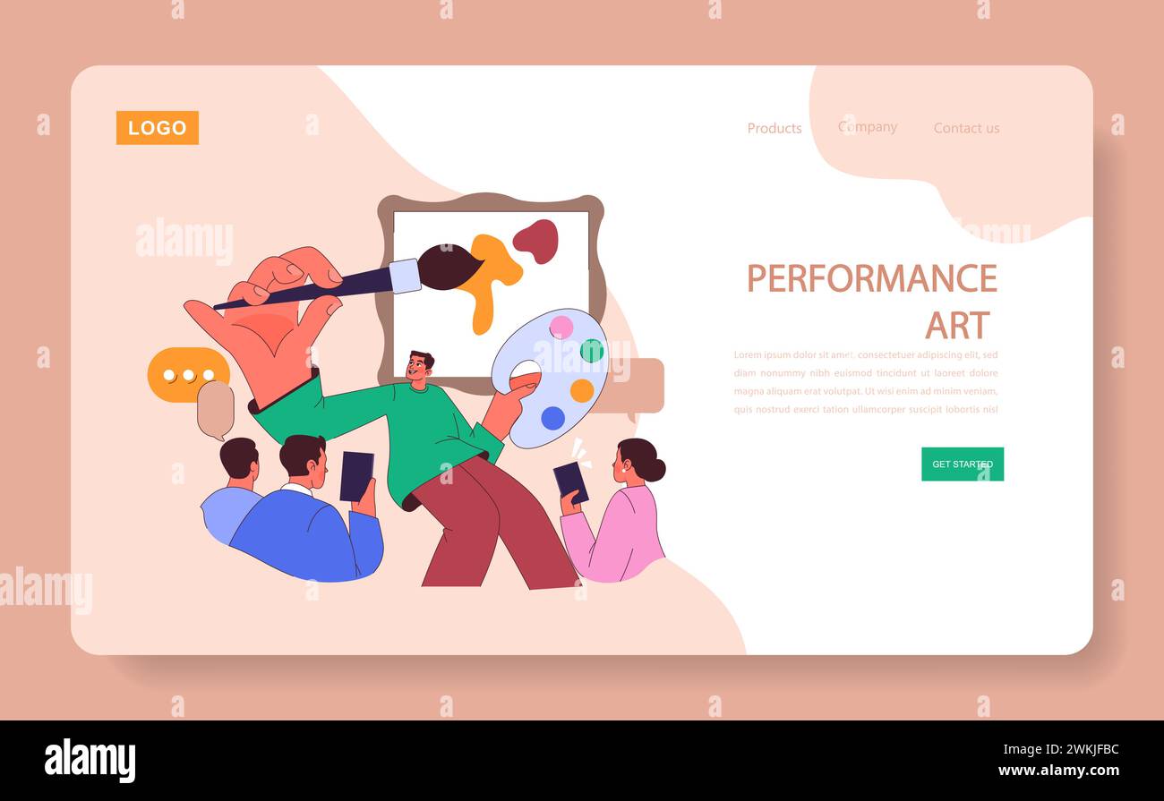 Museum or art gallery web or landing. Dynamic performance art with an ...