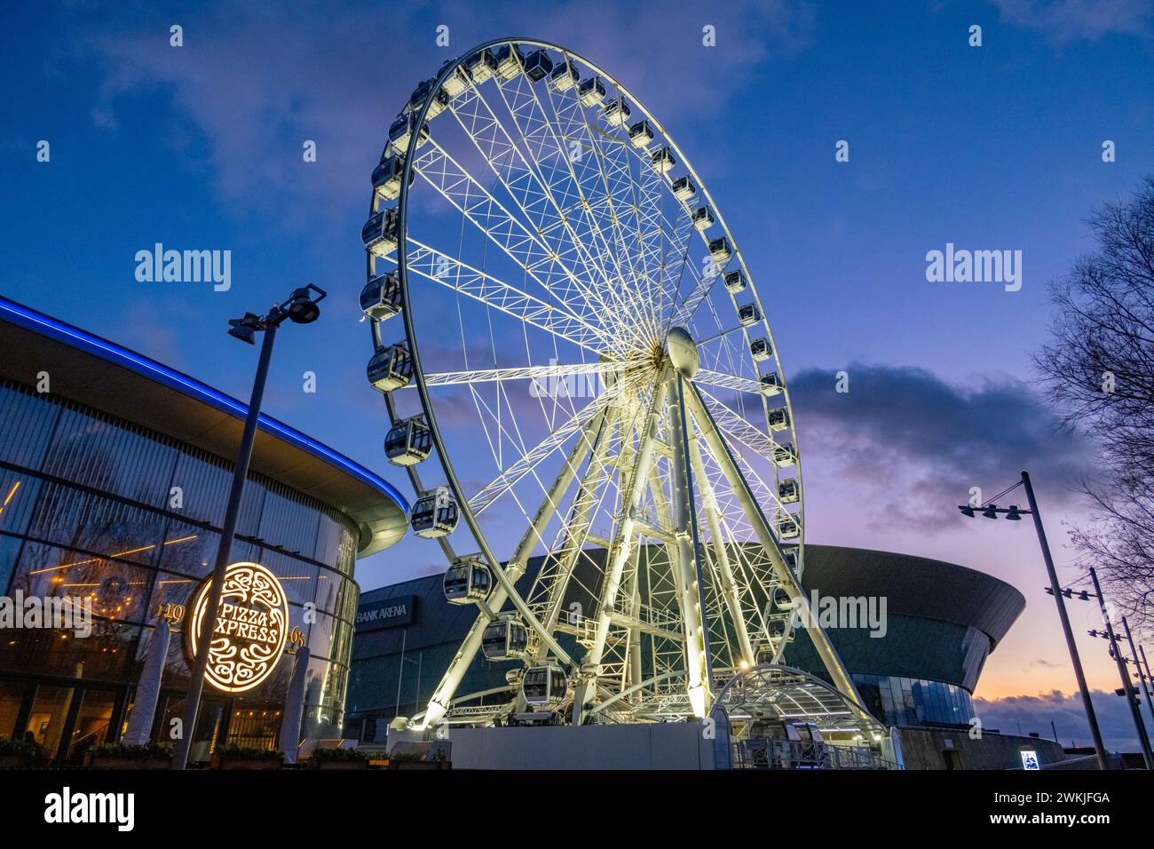 The Wheel of Liverpool at 4 Keel Wharf, Liverpool L3 4FN at dusk Stock ...