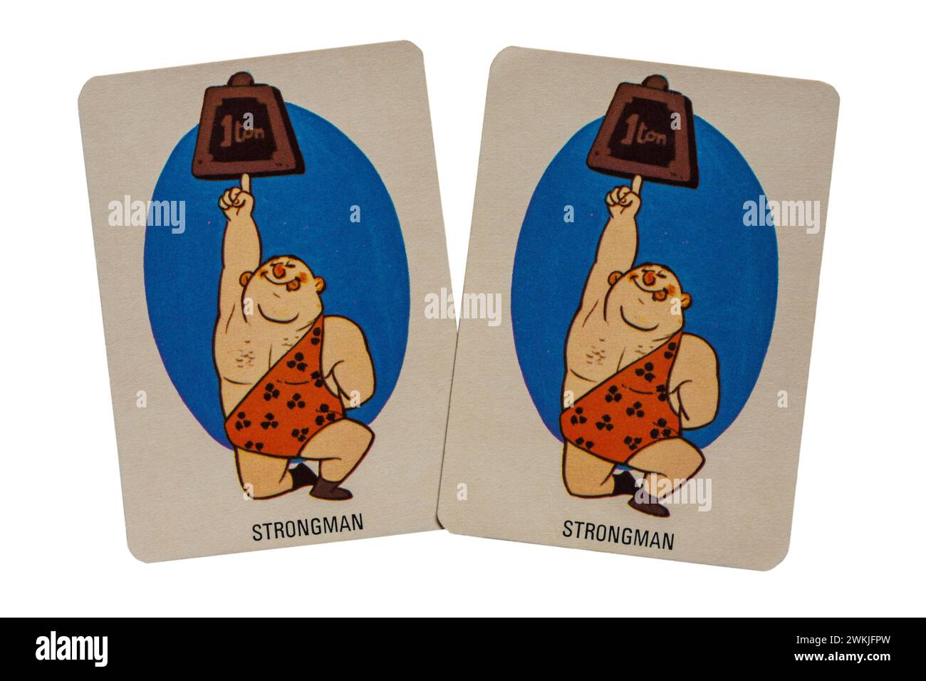 pair of old retro Strongman cards from pack of Donkey playing cards ...