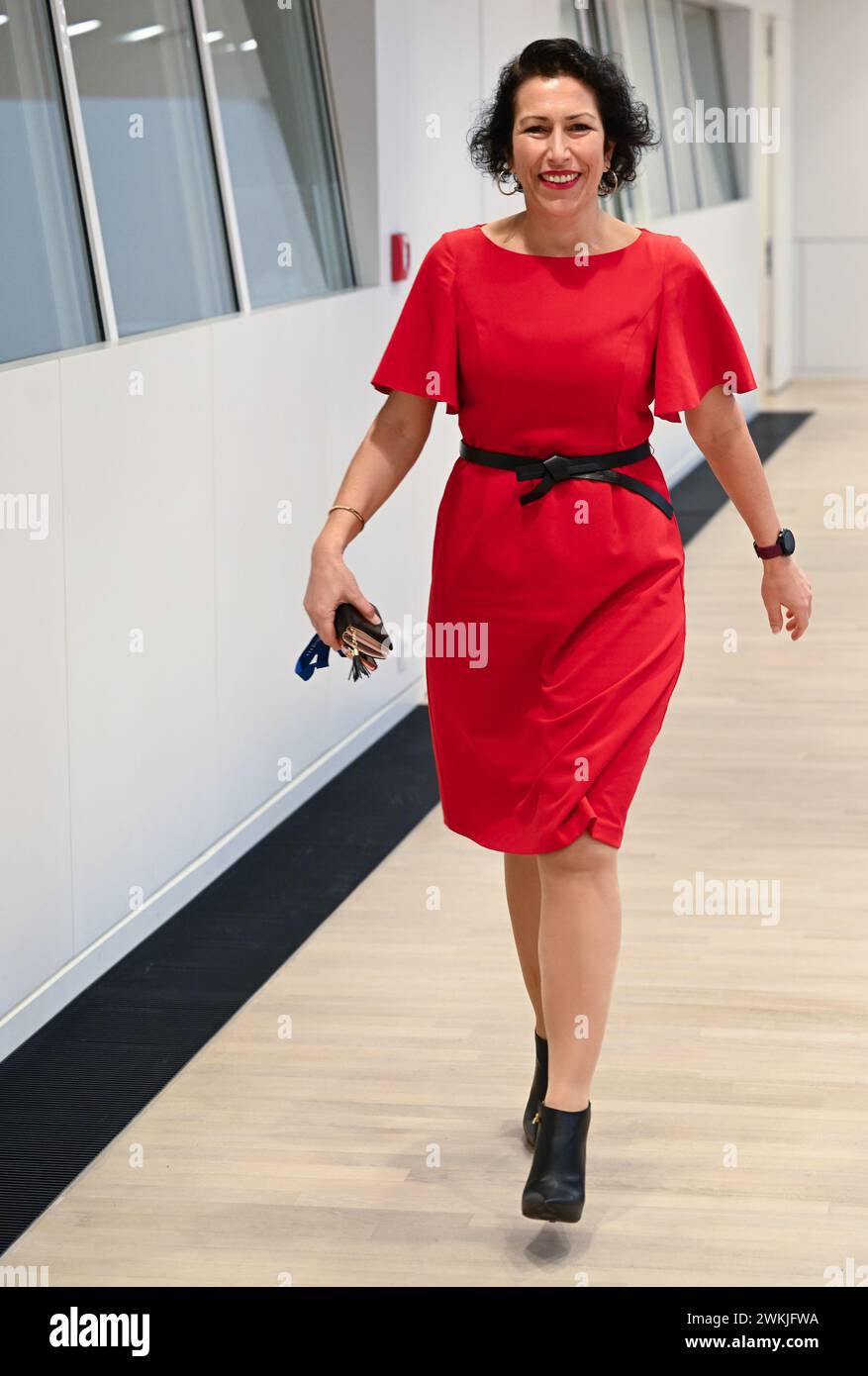 Potsdam, Germany. 21st Feb, 2024. Kristy Augustin (CDU) leaves the ...