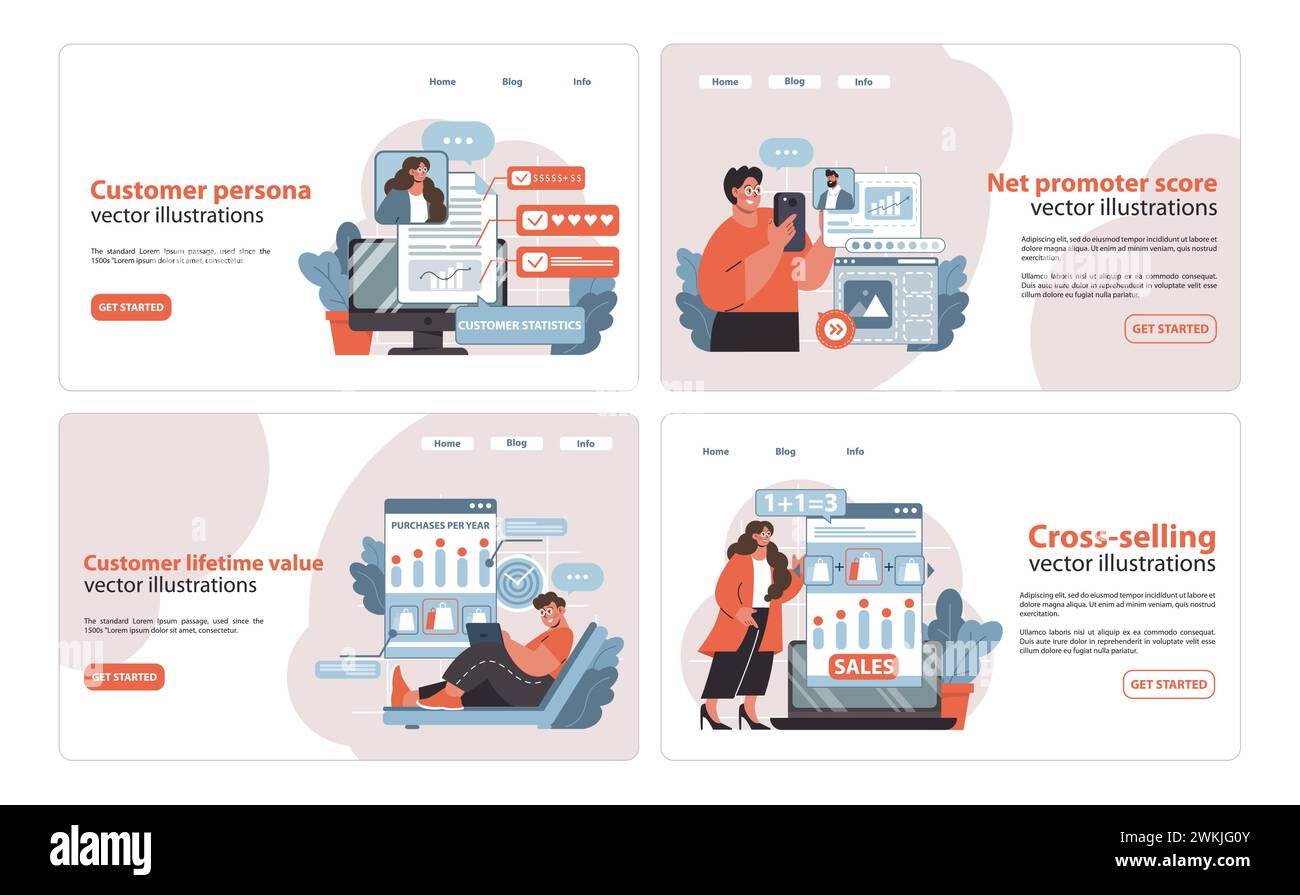Customer Journey collection. Engaging illustrations for persona development, lifetime value ...