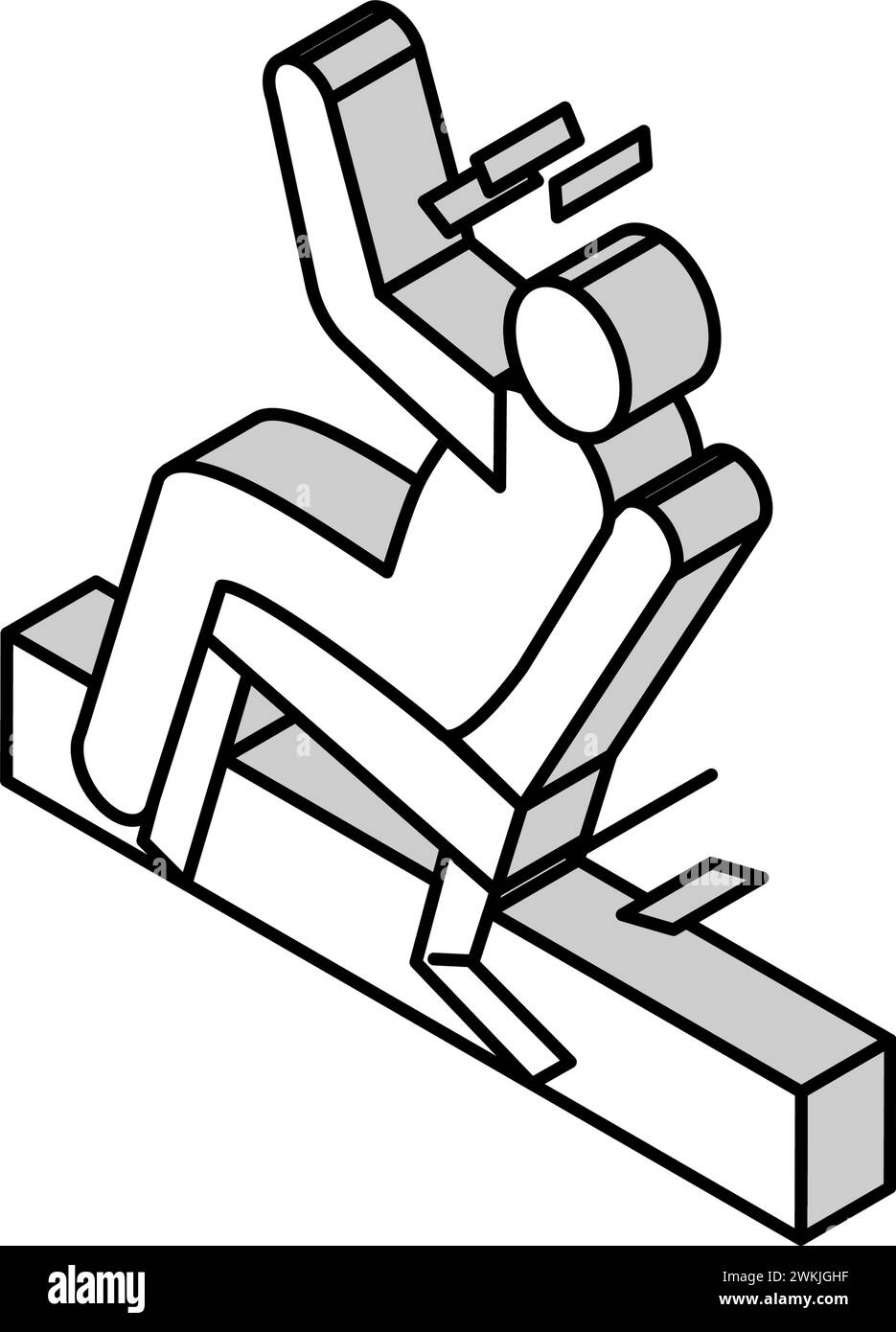 fall chair man accident isometric icon vector illustration Stock Vector ...