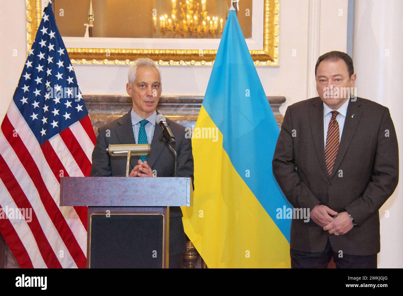 Tokyo, Japan. 21st Feb, 2024. U.S. Ambassador to Japan, Rahm Emanuel(L ...