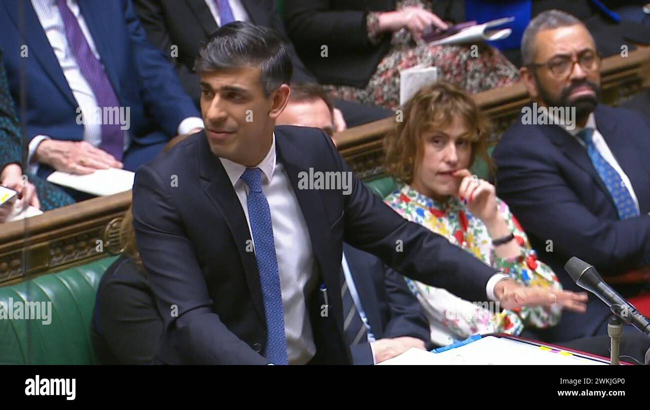 Prime Minister Rishi Sunak speaks during Prime Minister's Questions in ...
