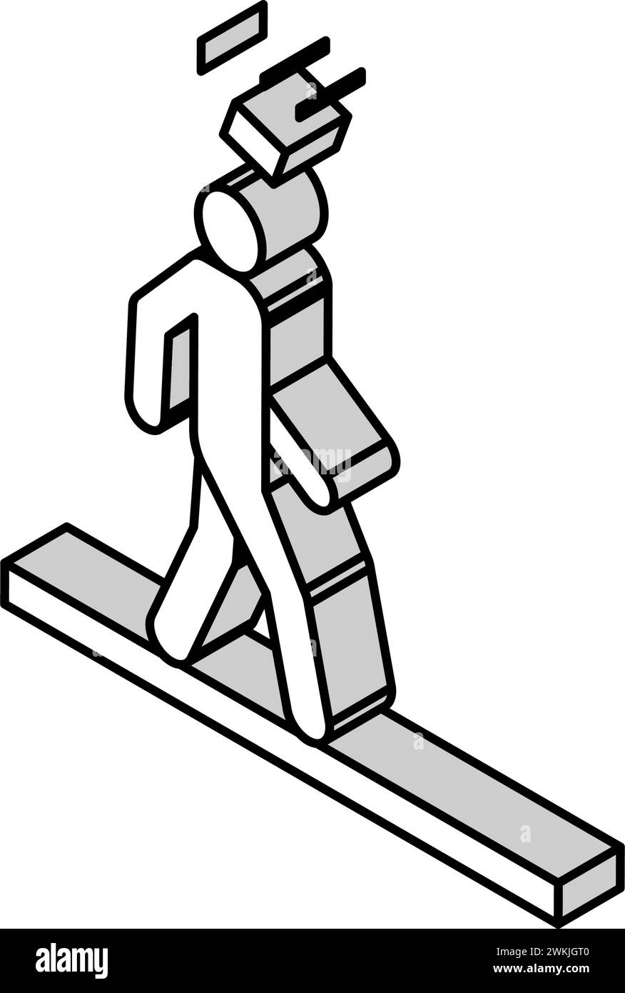 falling brick man head isometric icon vector illustration Stock Vector ...