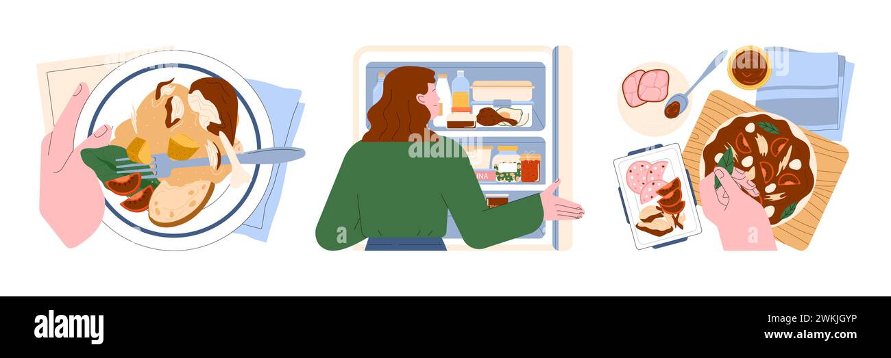 Leftovers set. Sustainable cooking, repurpose nextovers to reduce food ...