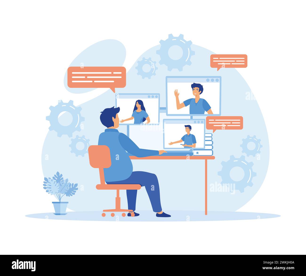 Remote colleagues Stock Vector Images - Alamy