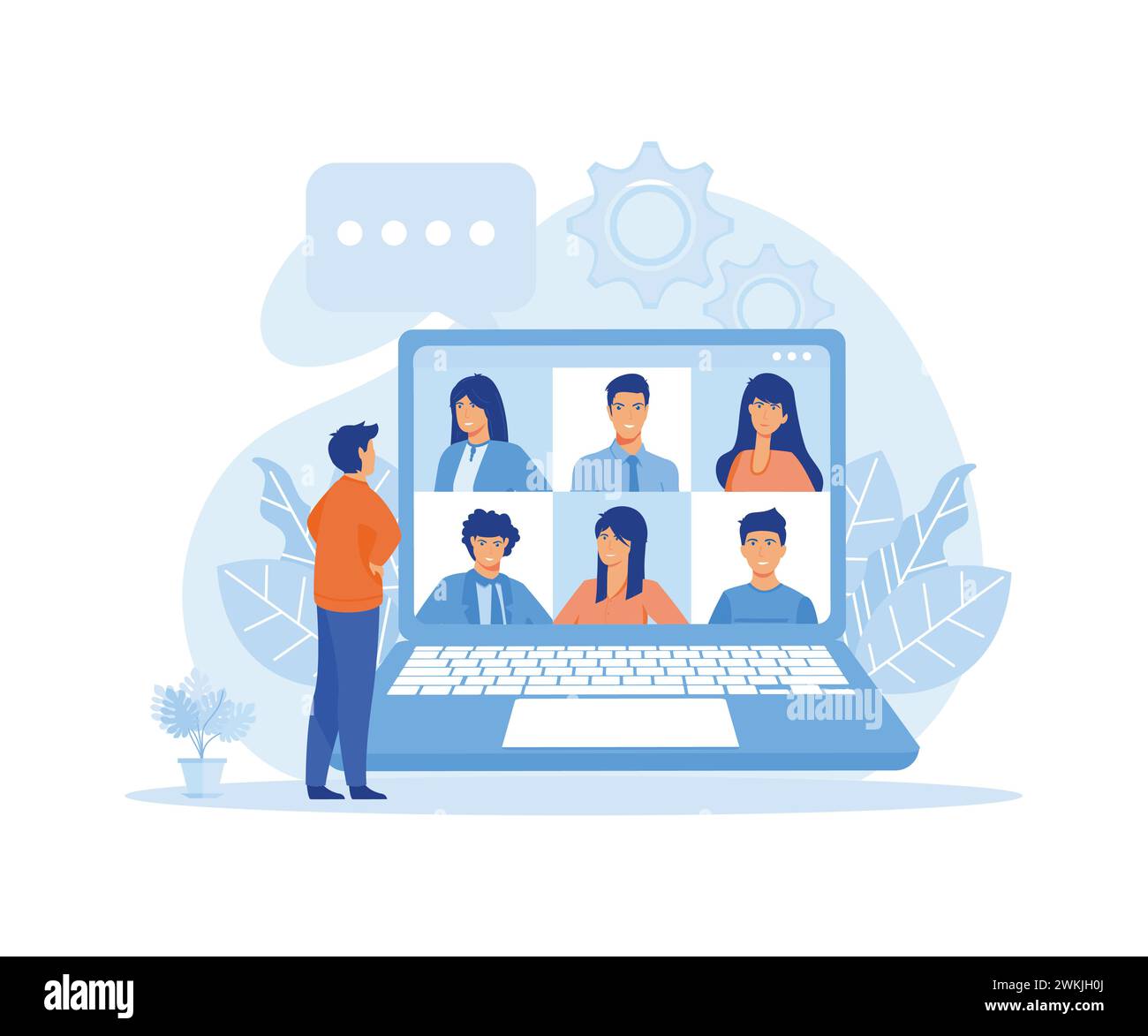 Zoom meeting woman Stock Vector Images - Alamy