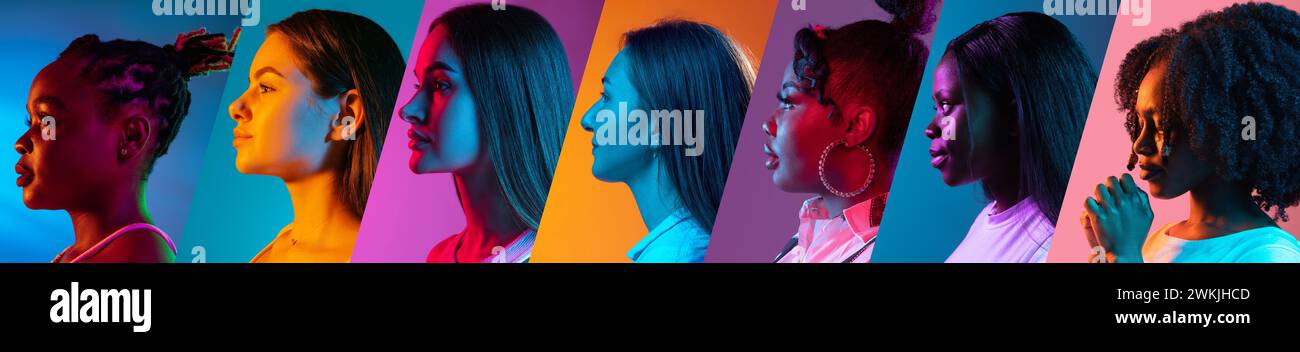 Collage. Side view portraits of side view portraits of African-American ...