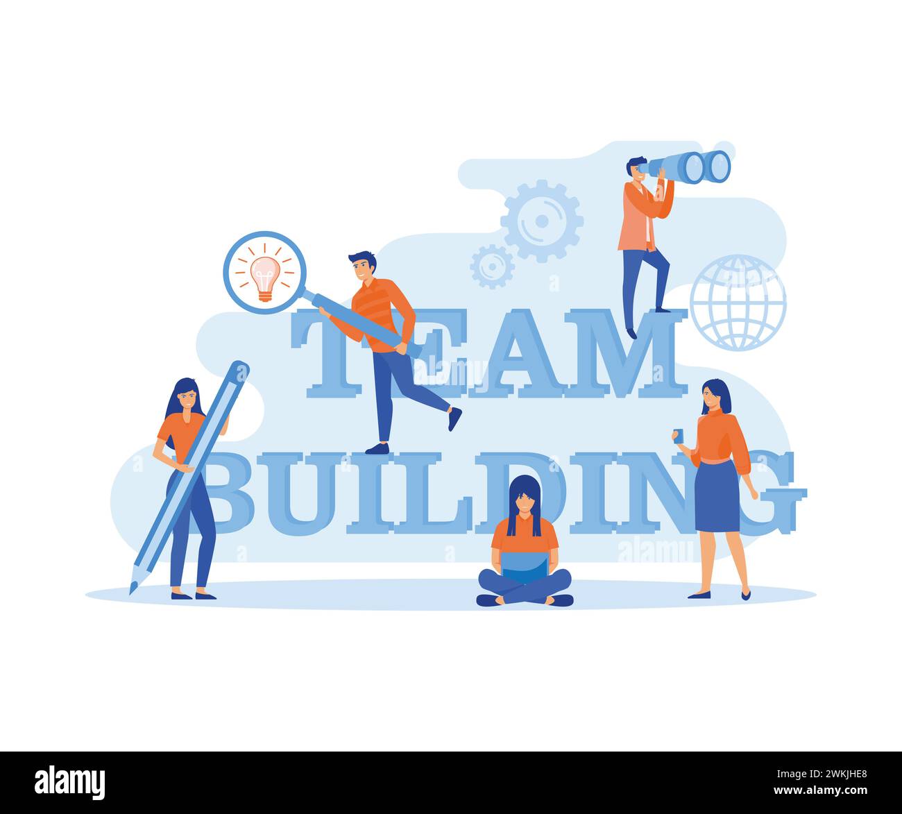 Team gathering Stock Vector Images - Alamy