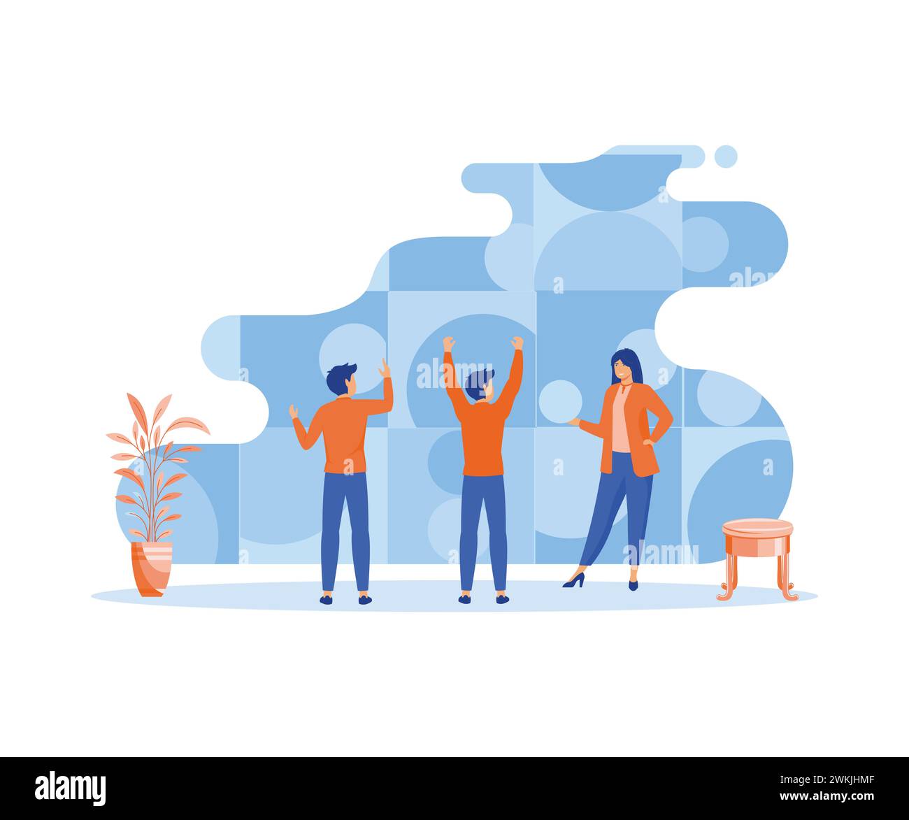 Coworking and problem solving concept. Businessman and woman ...