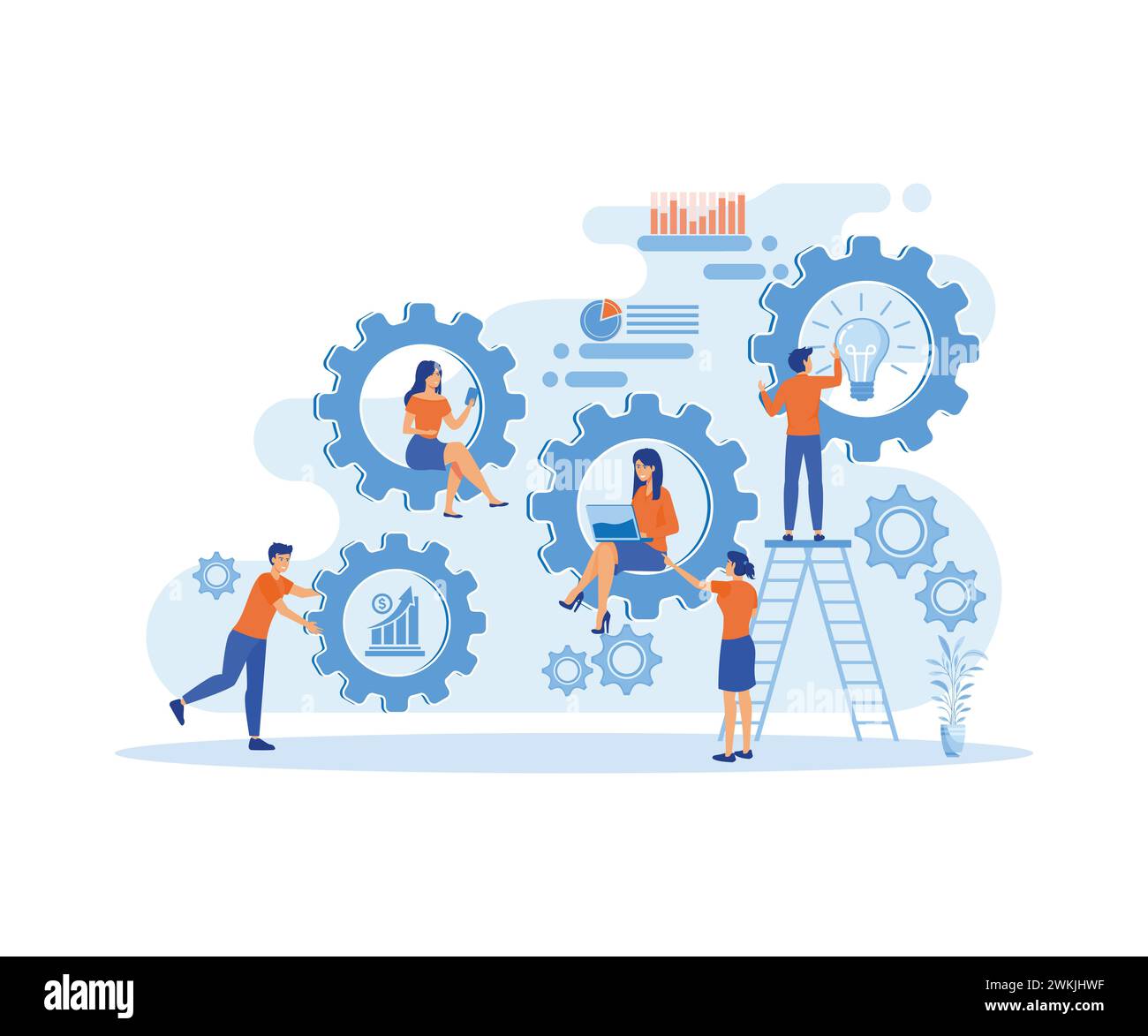 Scene of organization and management of company structure ...