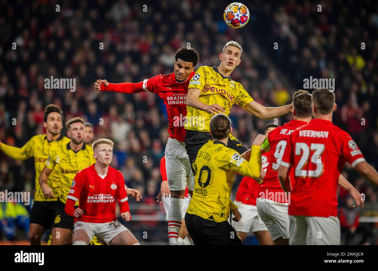 Eindhoven, Netherlands. 20th Feb 2024. Malik Tillman (Eindhoven) Nico ...