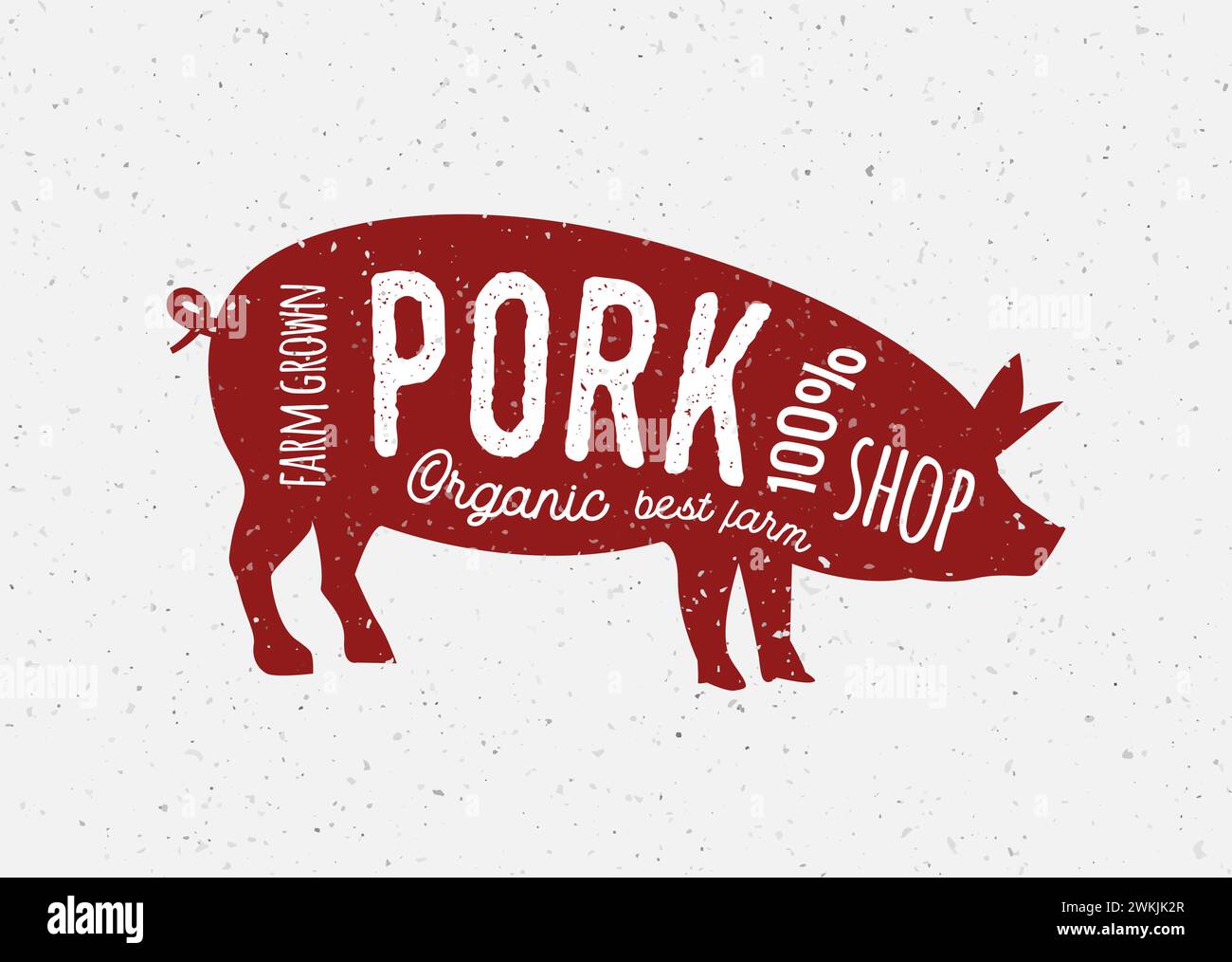 Pork butcher vintage diagram meat illustration. Pig cut butchery farm ...
