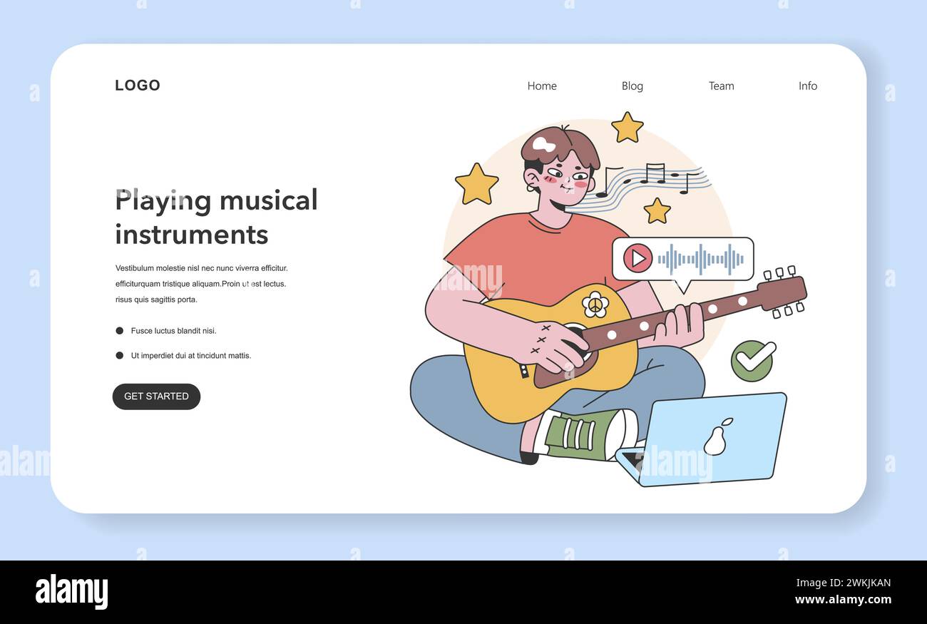 Artist learning play acoustic Stock Vector Images - Alamy