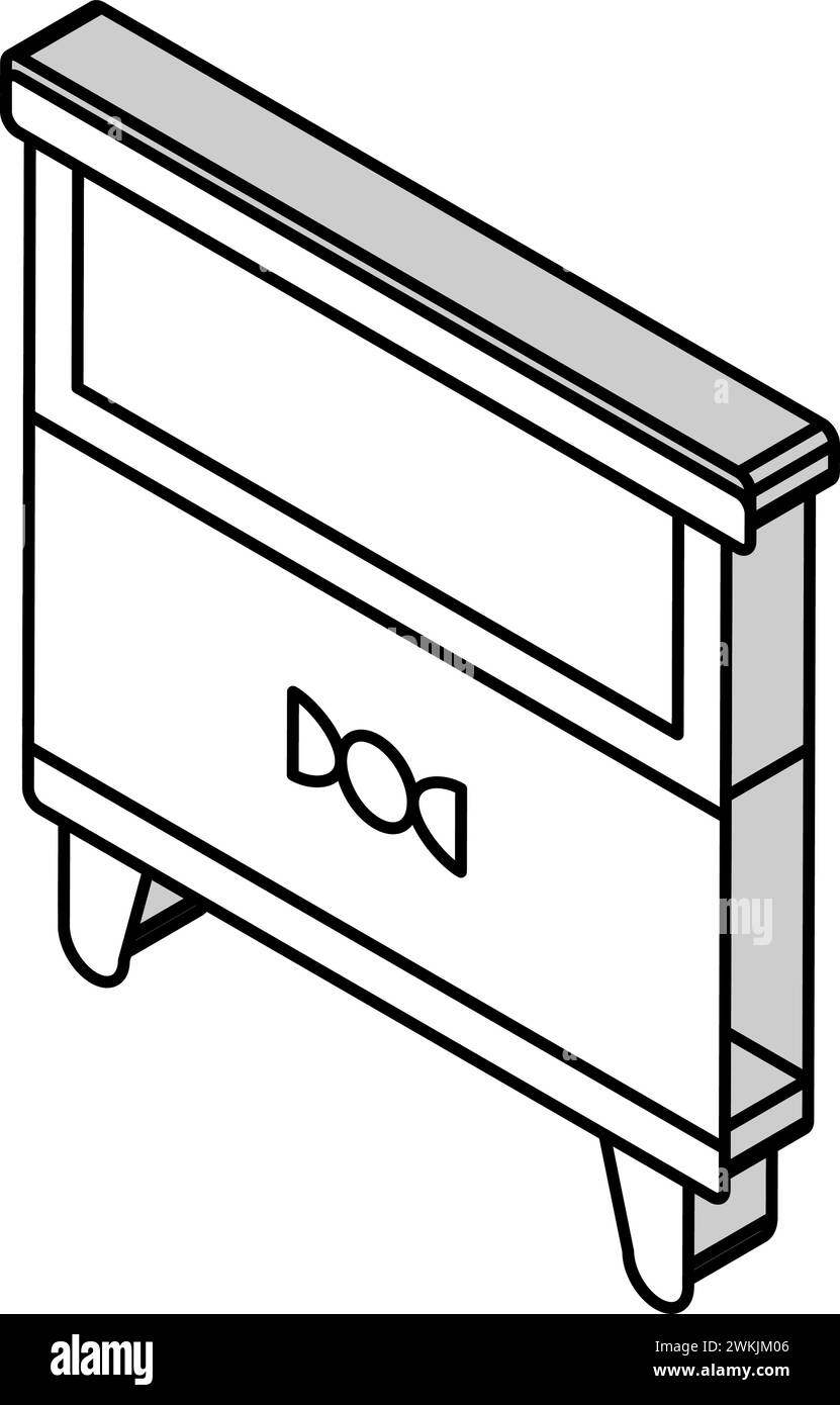 bedside table kid bedroom isometric icon vector illustration Stock Vector Image & Art - Alamy