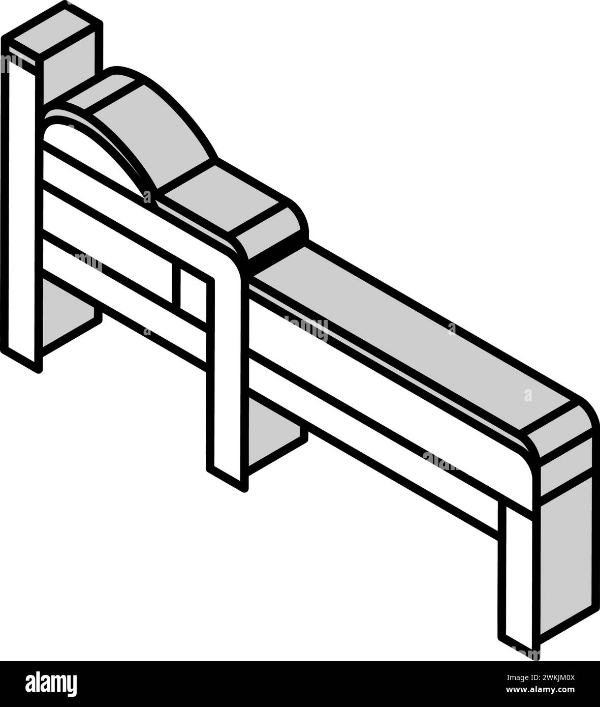 toddler bed frame kid bedroom isometric icon vector illustration Stock ...