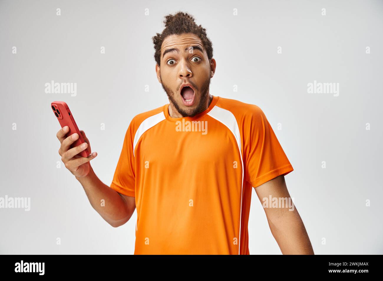 Shocked african american sportsman hi-res stock photography and images ...