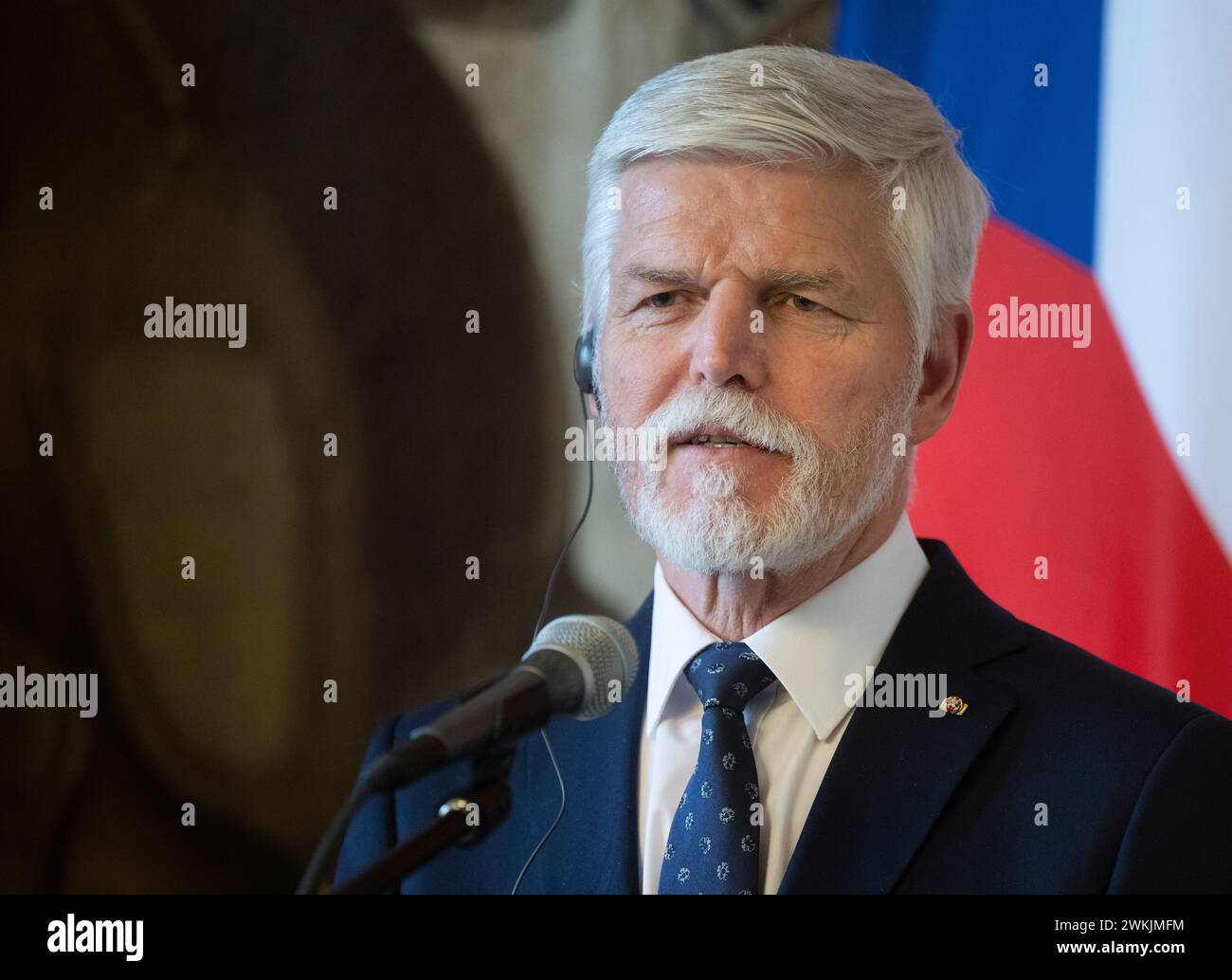 Prague, Czech Republic. 21st Feb, 2024. Czech President Petr Pavel ...