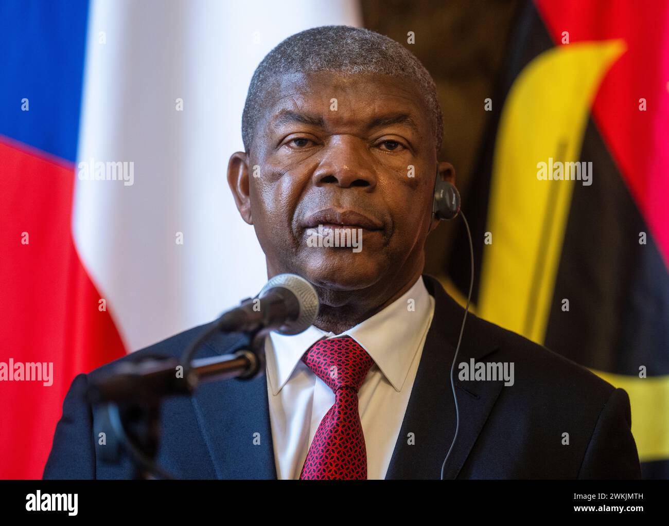 Czech President Petr Pavel (not seen) meets Angolan President Joao ...