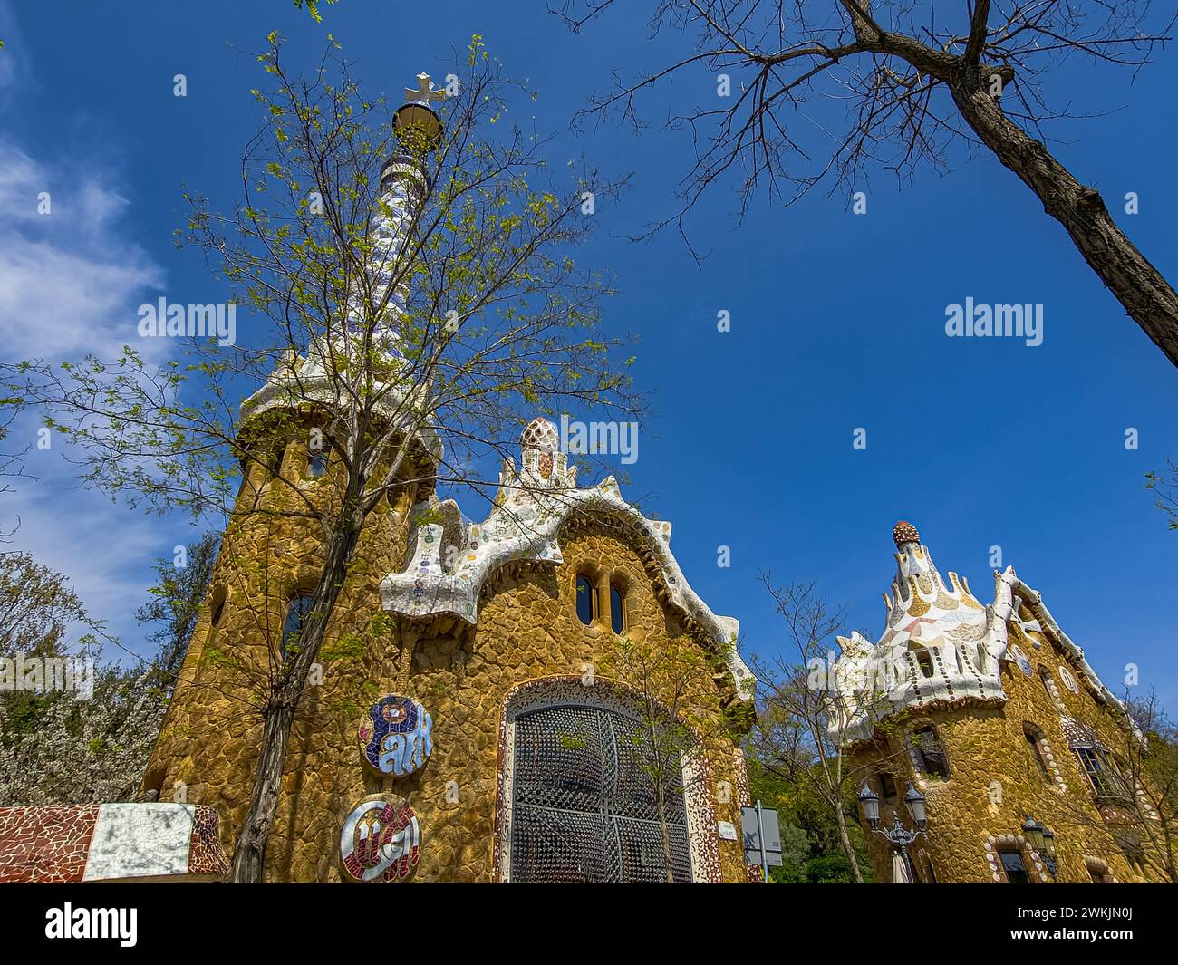 The unique buildings in Park Guell. Barcelona, Spain Stock Photo - Alamy