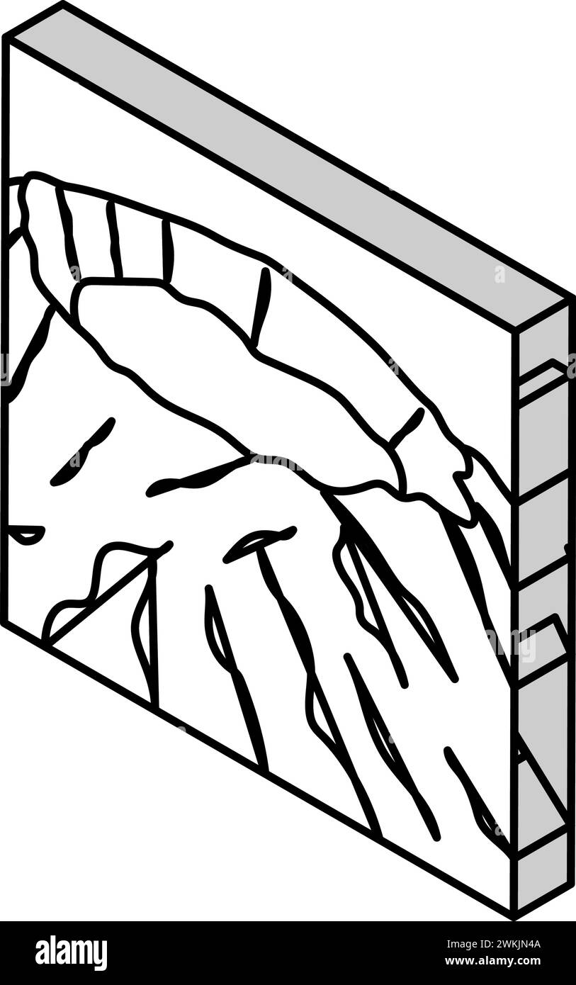 crater lava volcano isometric icon vector illustration Stock Vector ...