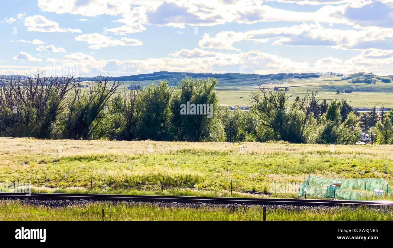 Scenic Views: Farm Land and Mountains in Colorado Stock Photo - Alamy