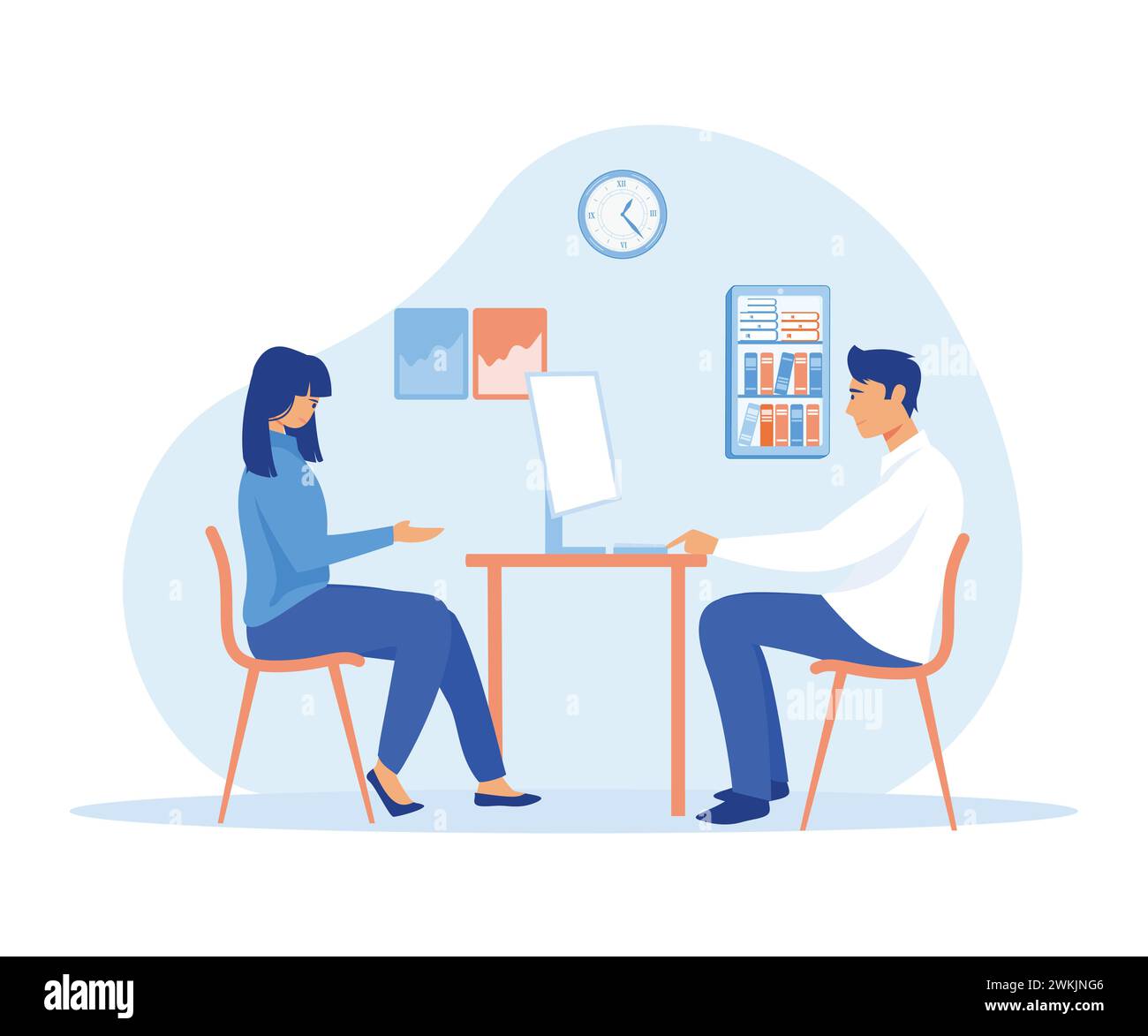 Patient in the doctor's office. Doctor consultation. Visit. Modern ...