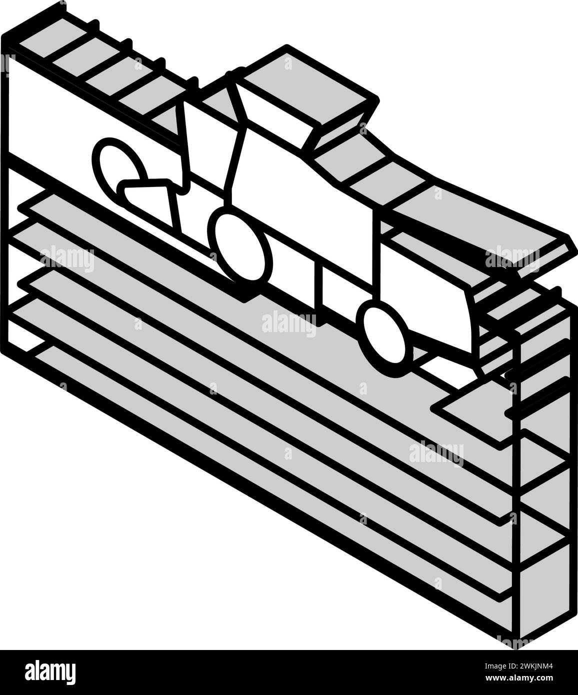 harvester harvesting field wheat isometric icon vector illustration ...