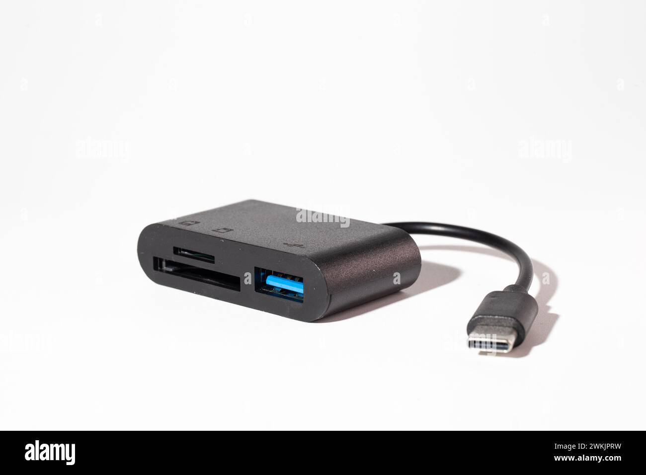 Black USB Type-C 3.1 multi-card reader adapter with short cable for ...