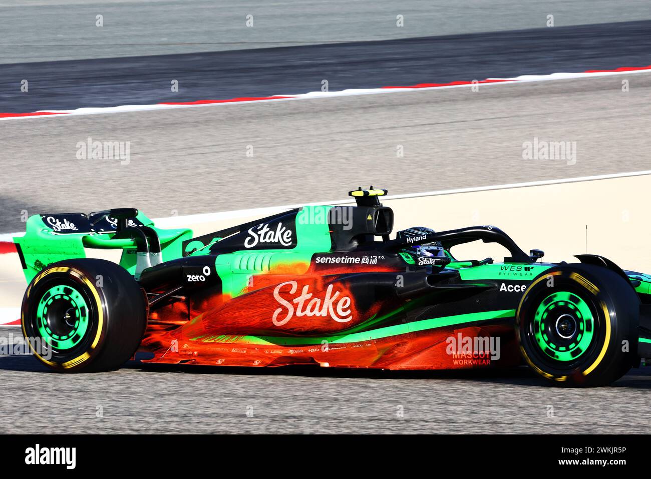 Sakhir, Bahrain. 21st Feb, 2024. Zhou Guanyu (CHN) Sauber C44 with flow ...