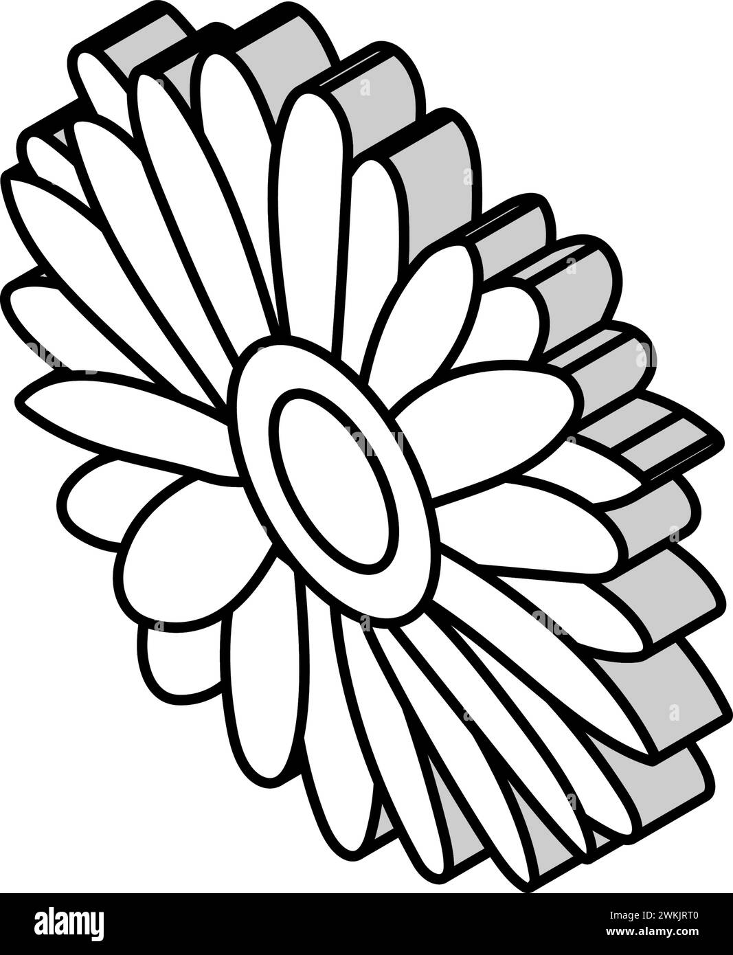 daisy blossom spring isometric icon vector illustration Stock Vector ...
