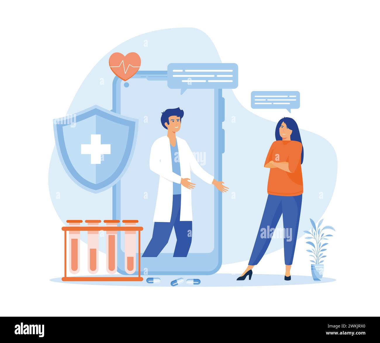 Flat online medical conference Cut Out Stock Images & Pictures - Alamy