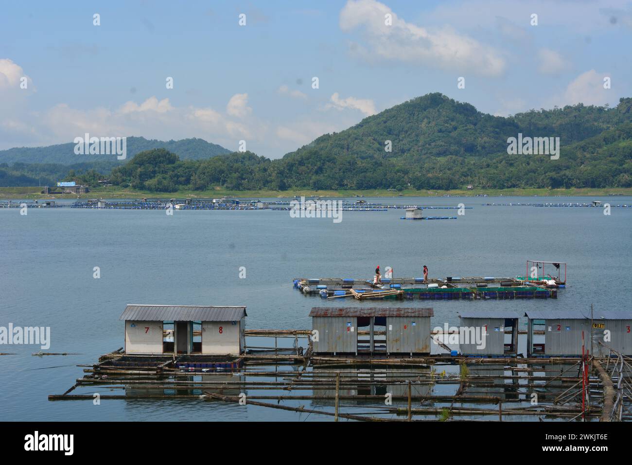 Photo of a reservoir with a freshwater fish farming pond Stock Photo ...
