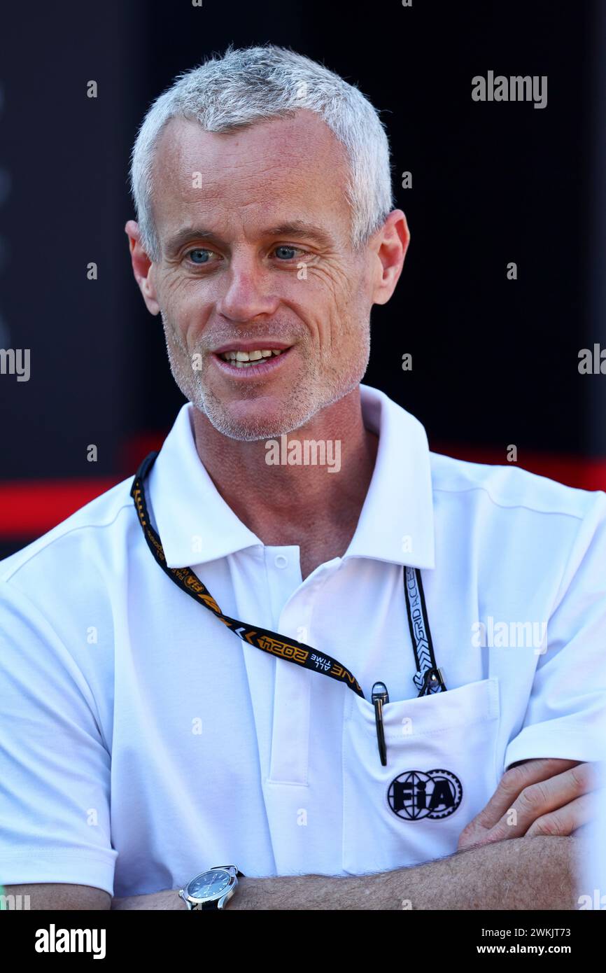 Sakhir, Bahrain. 21st Feb, 2024. Dominic Harlow (GBR) FIA Head of F1 ...