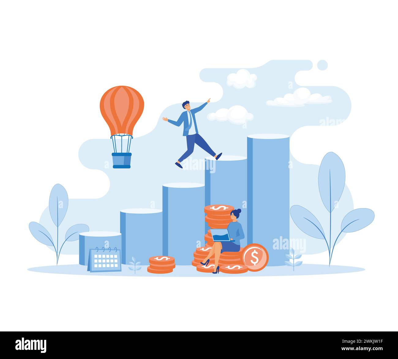 Business growth concept for web page, banner, presentation, social ...