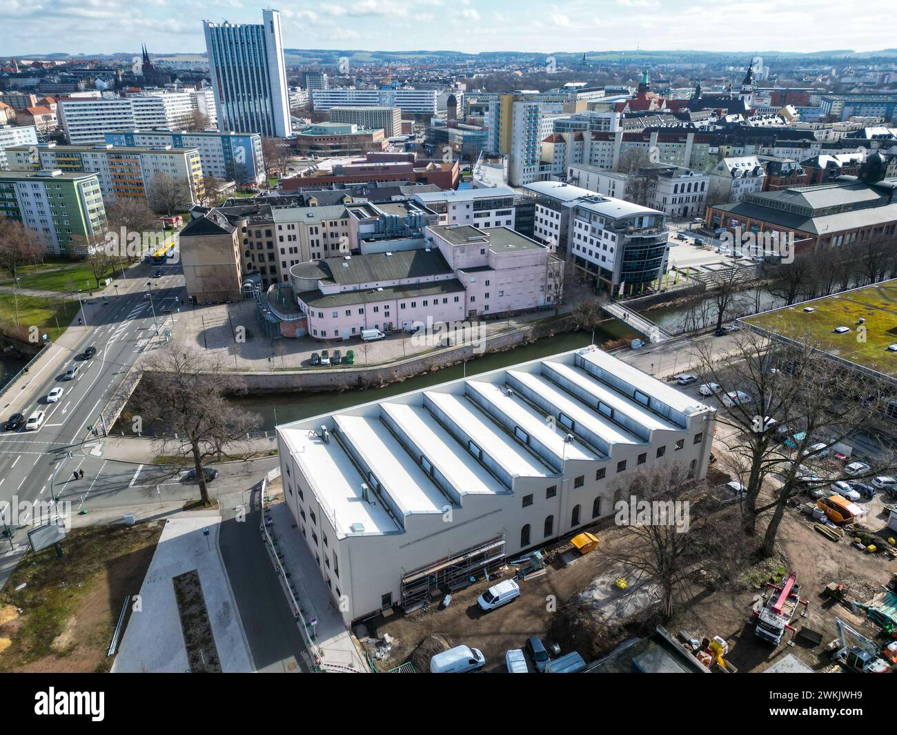 Chemnitz, Germany. 21st Feb, 2024. View of the historic factory hall of ...