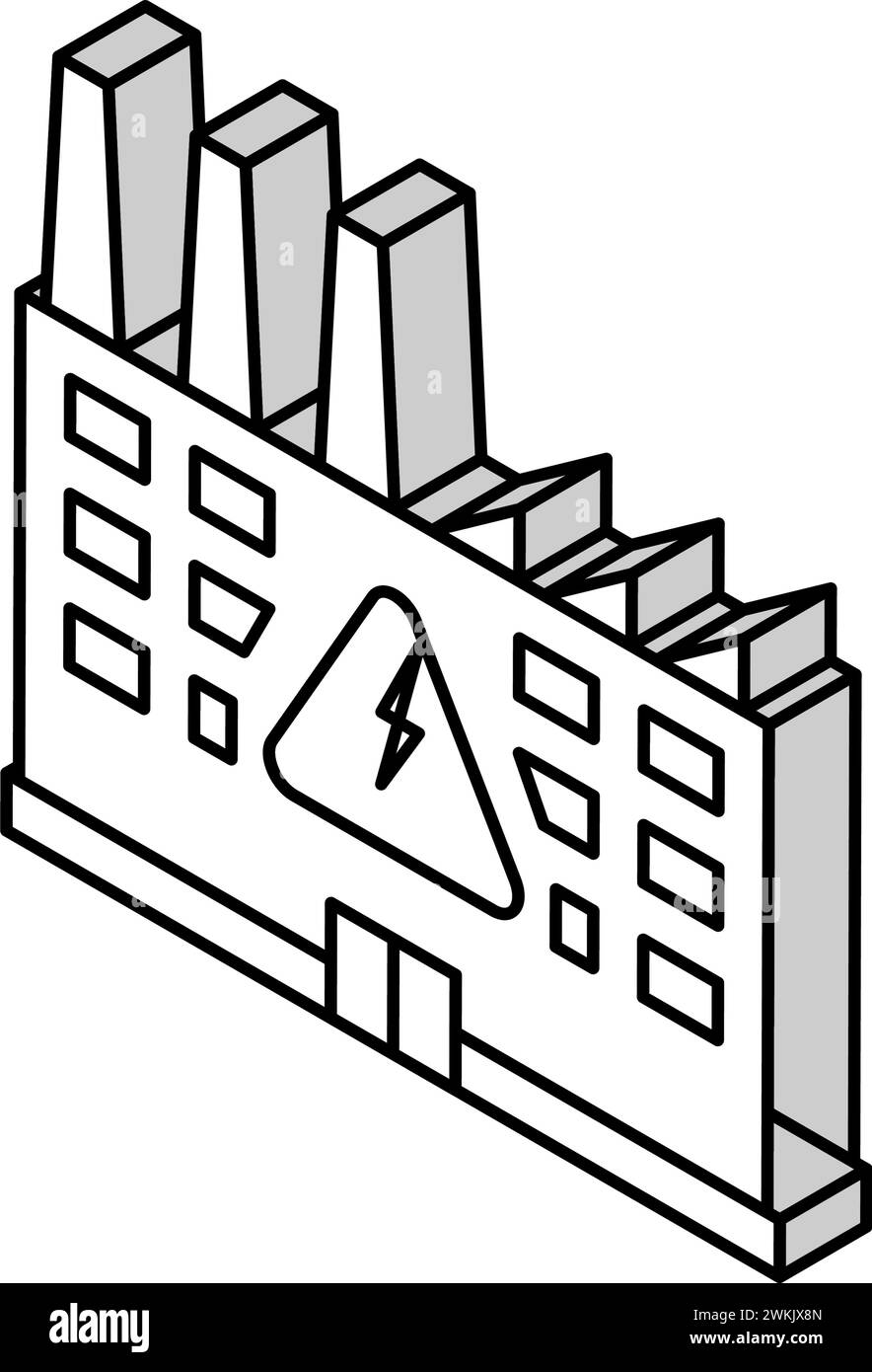 industrial electricity isometric icon vector illustration Stock Vector ...