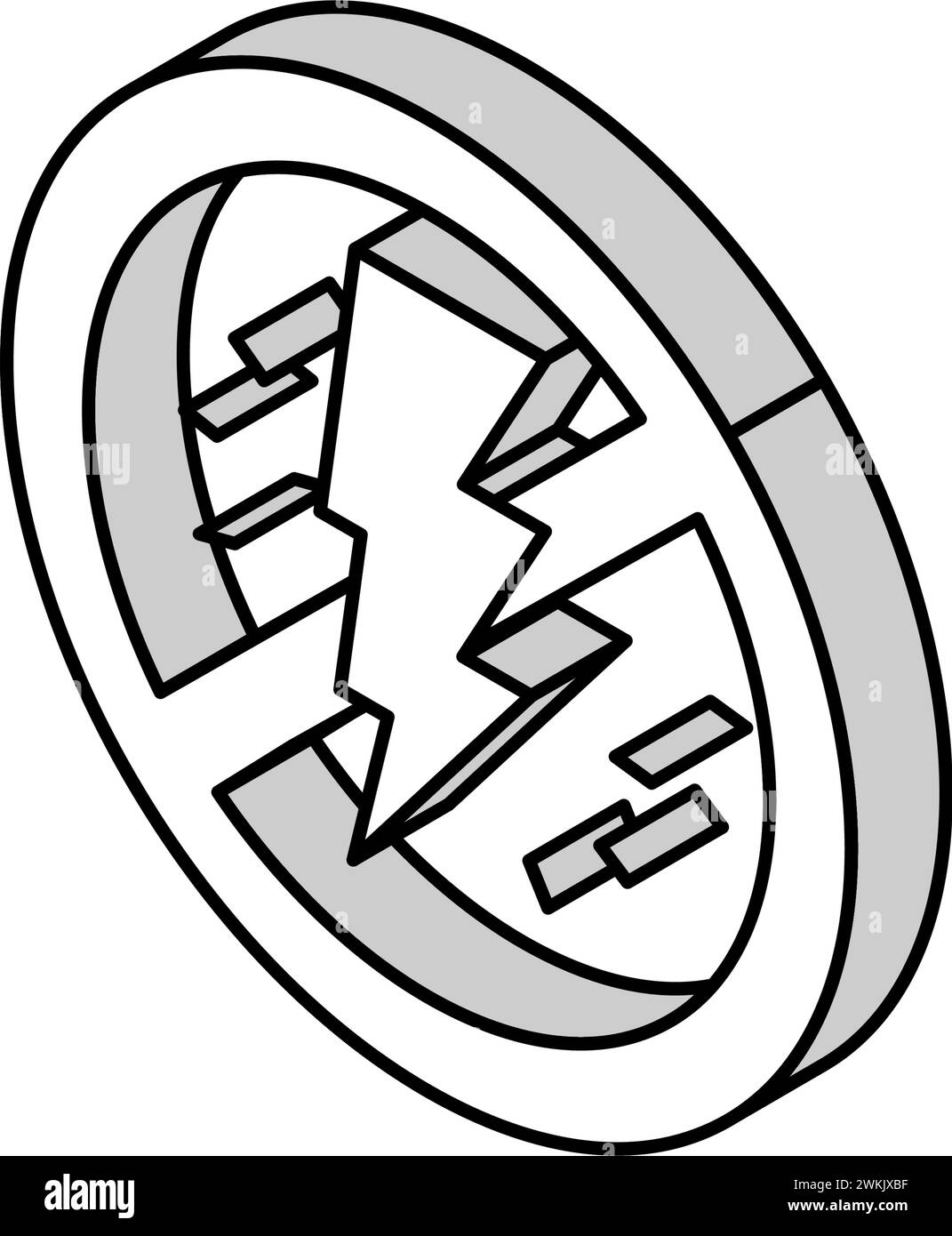 alert electricity isometric icon vector illustration Stock Vector Image ...