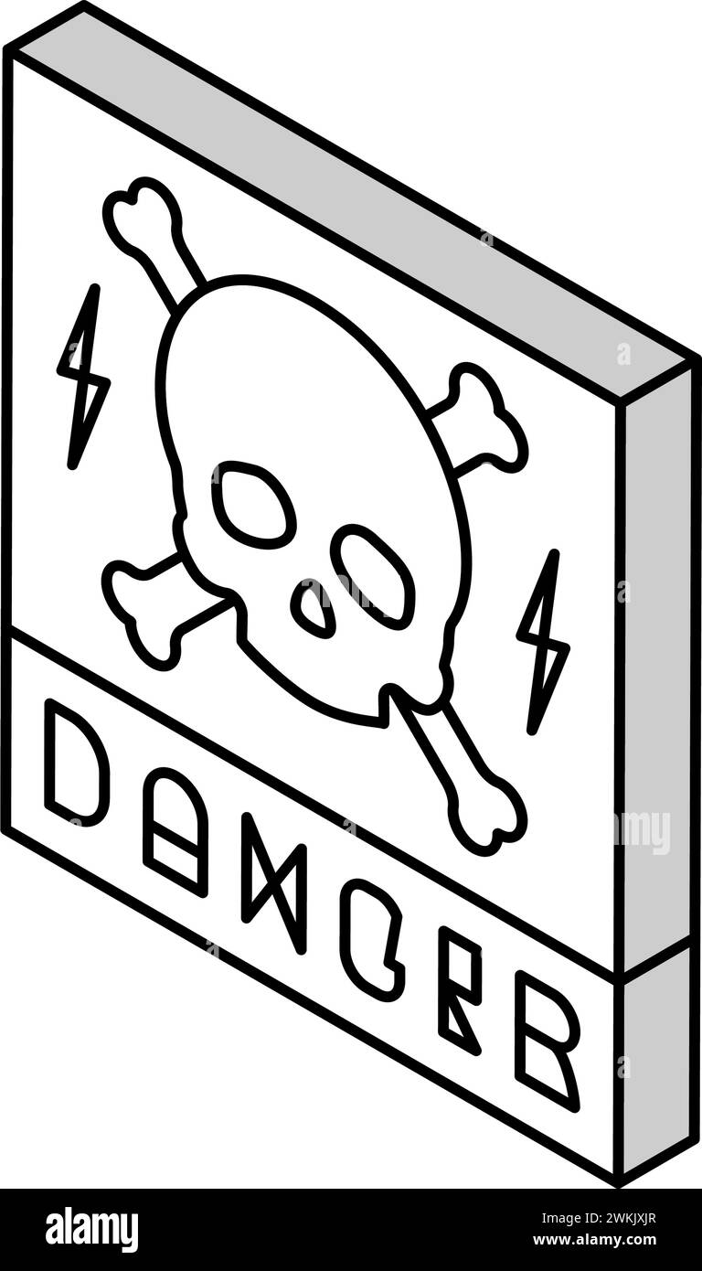 dangerous electricity isometric icon vector illustration Stock Vector ...
