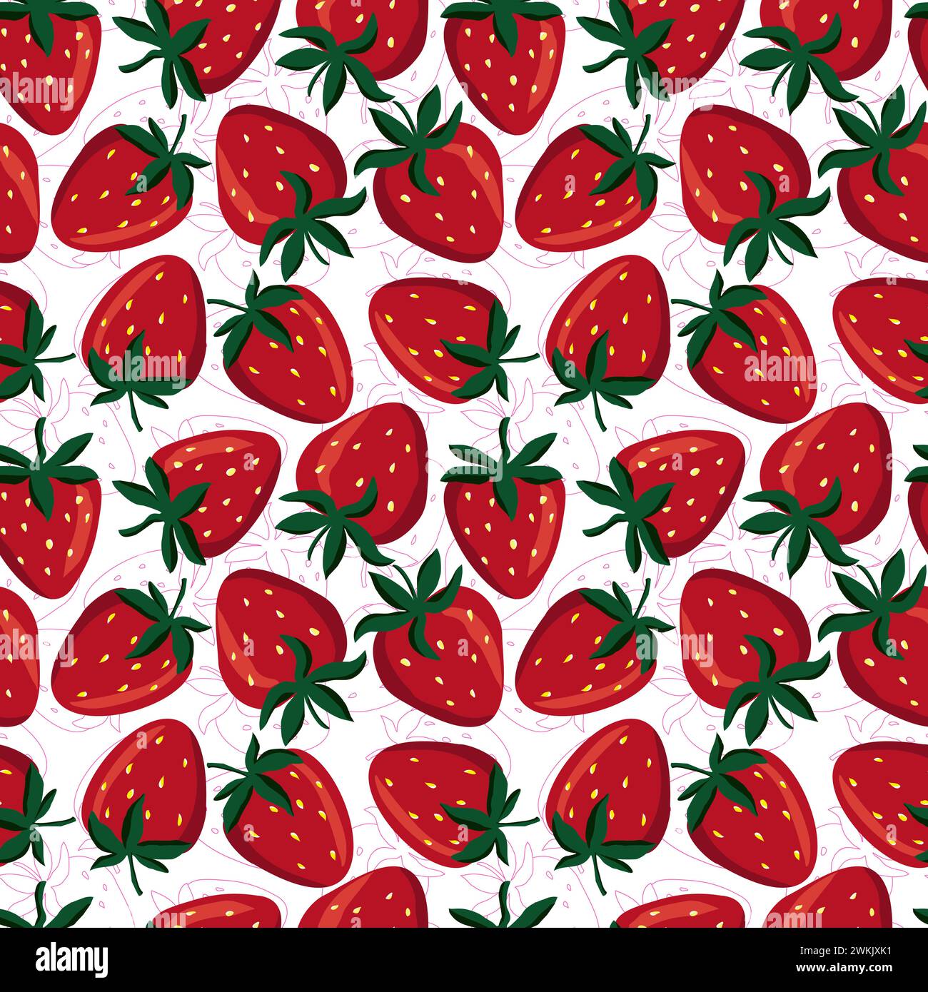 Strawberry summer fruit seamless pattern for textile, scrapbook ...