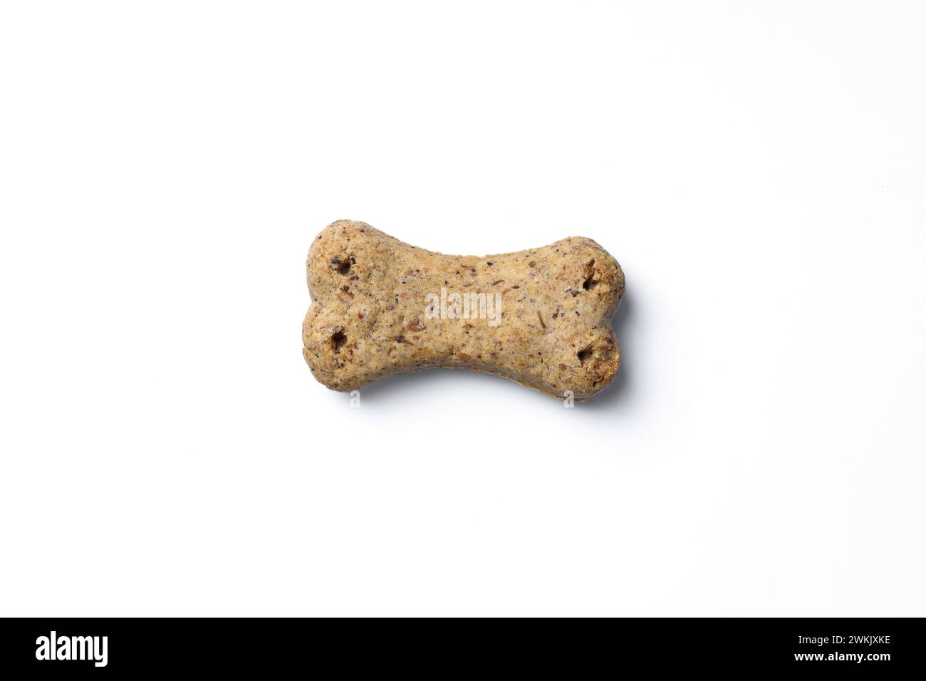 Top view of crunchy bone shaped dog biscuit set isolated on white ...