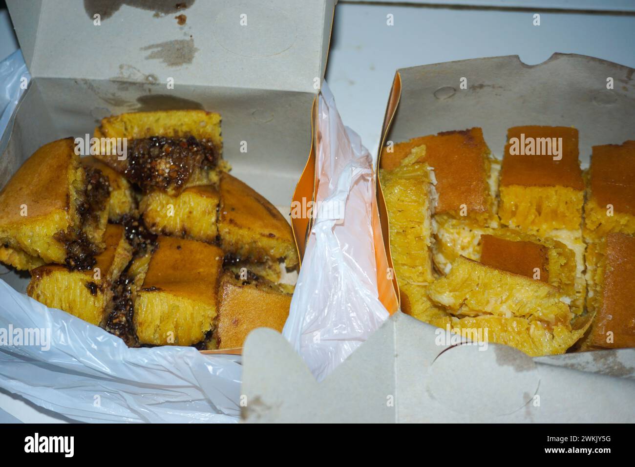 Photo of cheese banana martabak in a box, a typical Indonesian snack ...