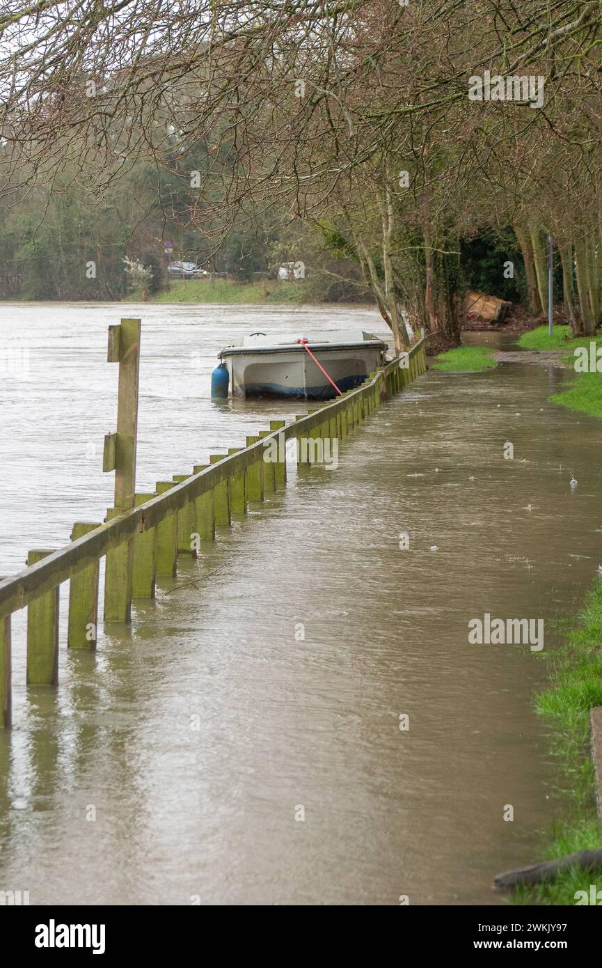 Old Windsor, UK. 21st February, 2024. A Flood Alert is back once again ...