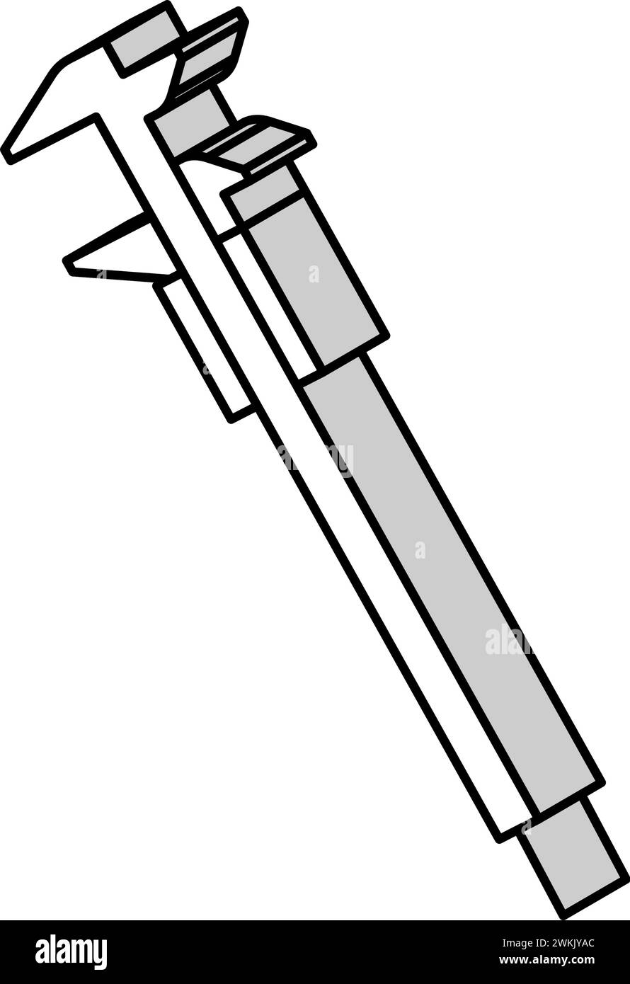 vernier gauge tool work isometric icon vector illustration Stock Vector ...