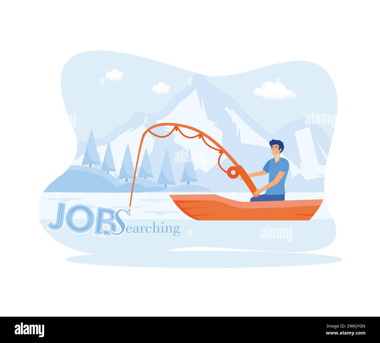 Working on a fishing boat Stock Vector Images - Alamy