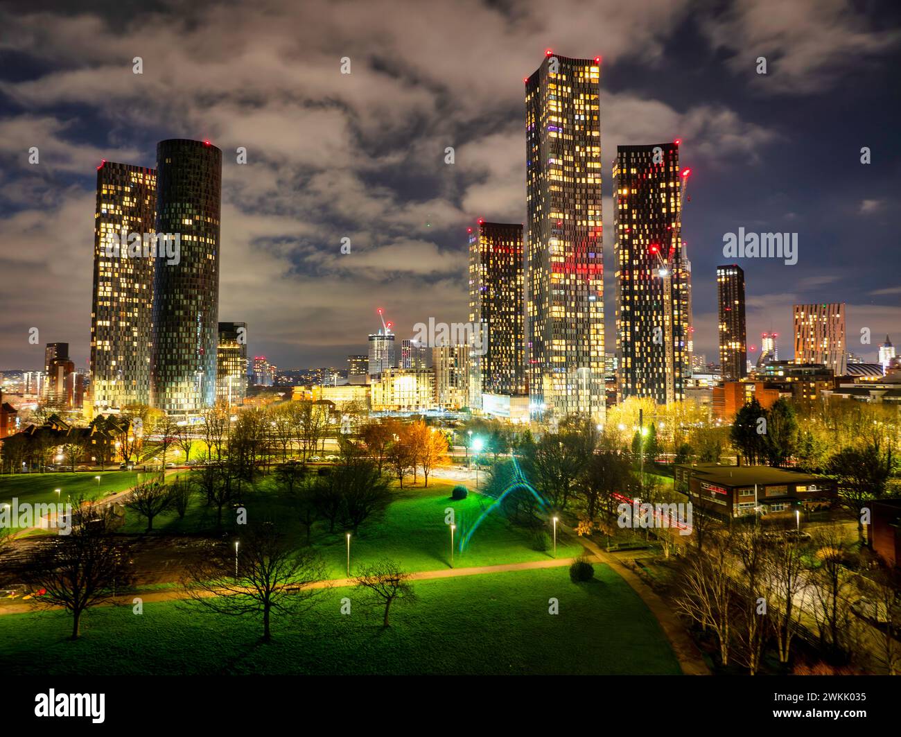 Aerial photo of Manchester over the Mancunian Way Stock Photo - Alamy