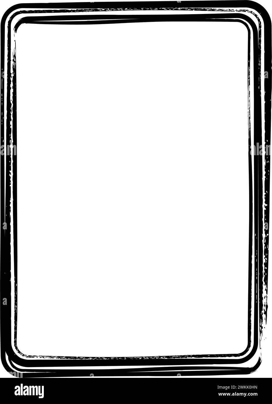 Frame border curved grunge shape icon, vertical rectangle decorative ...